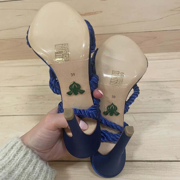 Shoes | Michaela V Braided Strappy High Heels Blue 39 Eu | Poshmark